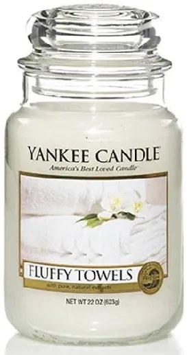 Aromatická svíčka, Yankee Candle Fluffy Towels, hoření až 150 hod