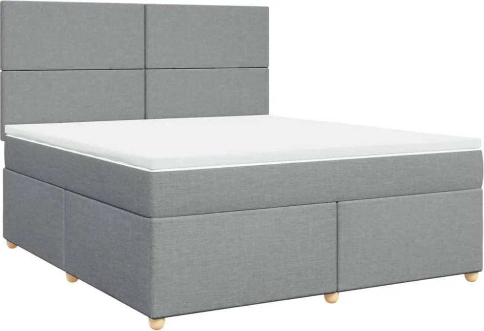 Box spring postel s matrací světle šedá 180 x 200 cm textil 3291352