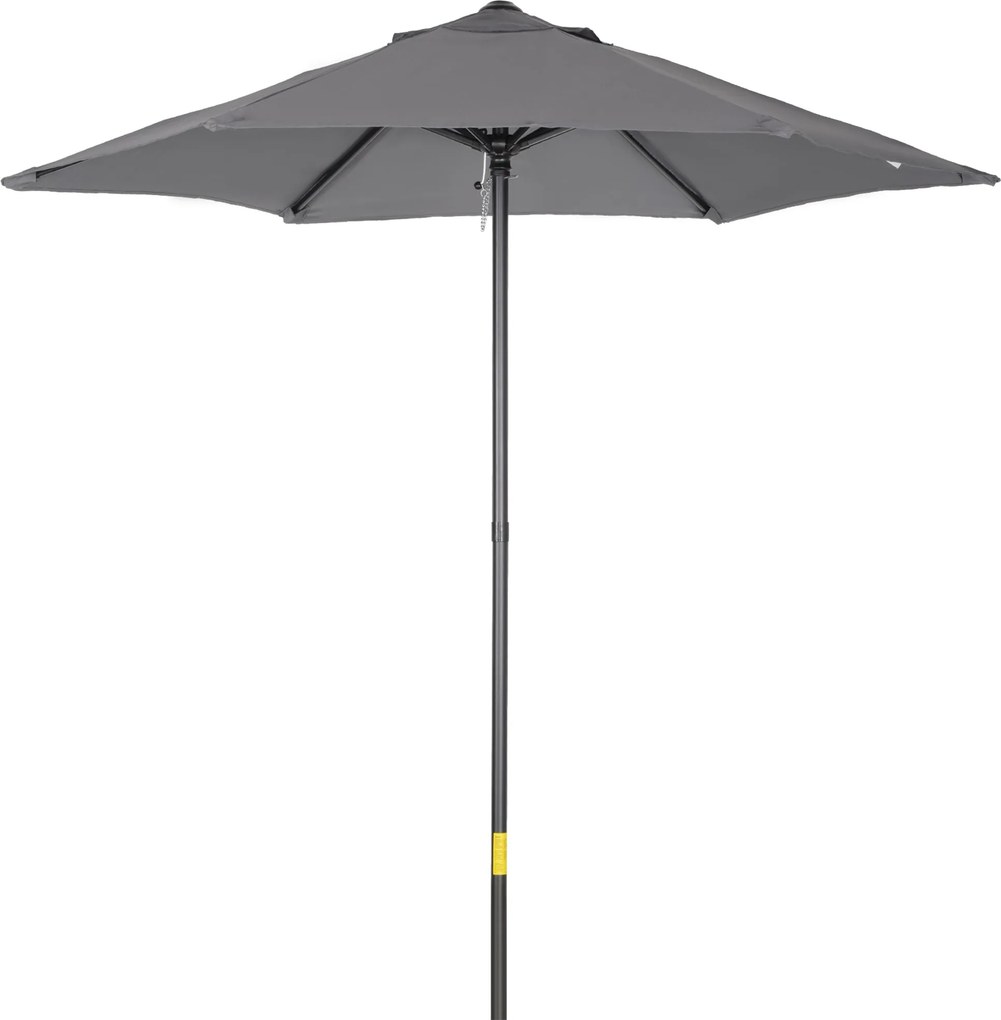 Slunečník Outsunny Ø196 cm, hexagonální balkonový slunečník, plážový slunečník, odolný proti větru, stabilní, tržní slunečník s kličkou pro ochranu př