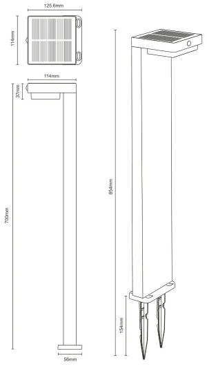 Zuma Line PT33813 - LED Solární lampa GRID LED/4,5W/2000 mAh IP44 černá