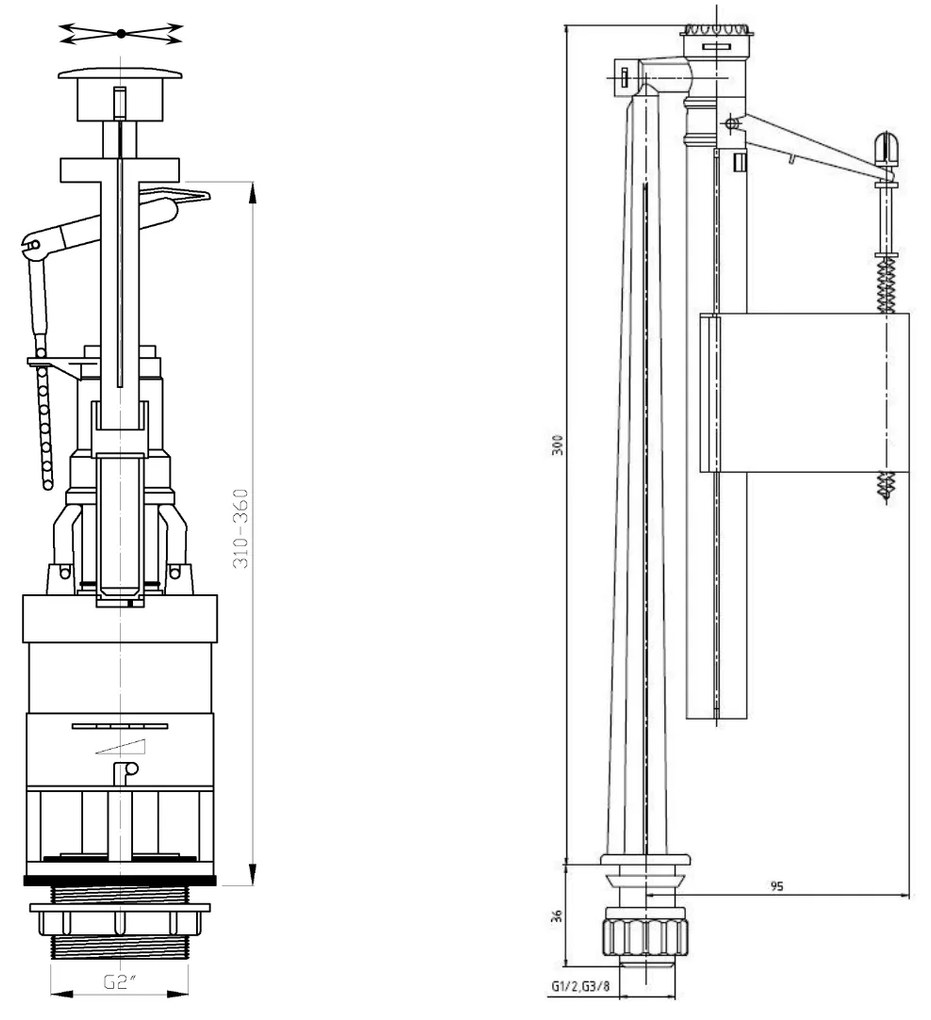 Sapho Antik AN360 WC mísa kombi 37 x 63 cm zadní opad