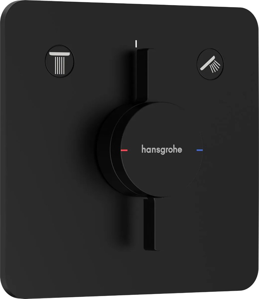 Hansgrohe DuoTurn Q, baterie pod omítku pro 2 spotřebiče, černá matná, HAN-75414670