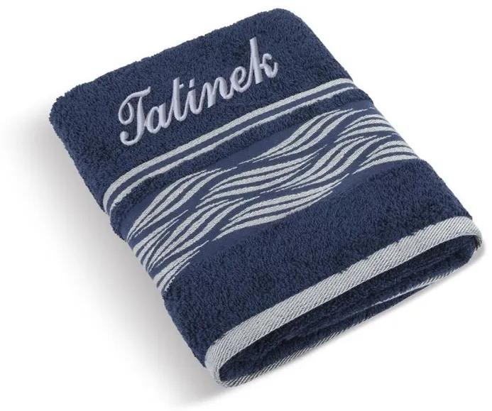 Bellatex Froté ručník Vlnka se jménem TATÍNEK 50x100 cm modrá