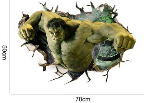 Živá Zeď Samolepka na zeď Rozzlobený Hulk z Avengers