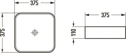 Mexen Vena, umyvadlo na desku 37 x 37 cm, bílá, 22193700