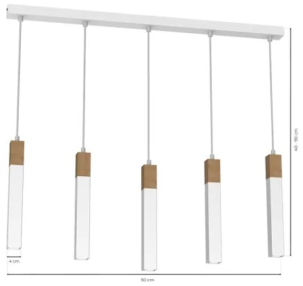 Lustr na lanku SOLO 5xGU10/MR11/40W/230V bílá