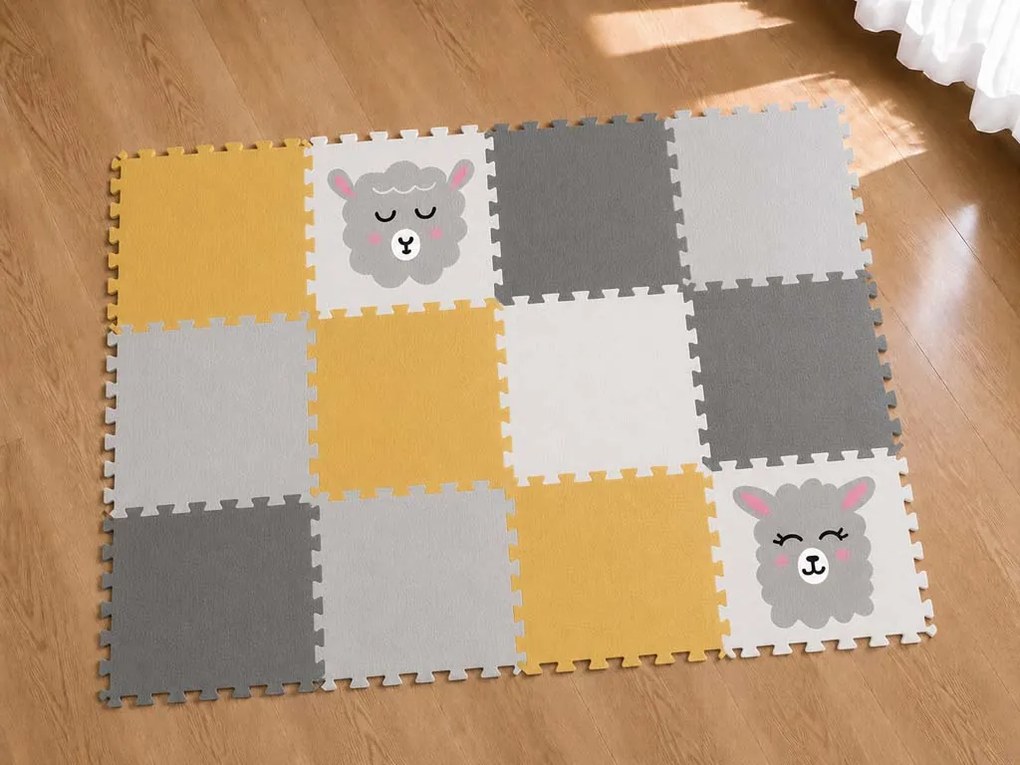 Pěnová podlaha puzzle 12 dílů BERÁNEK A LAMA