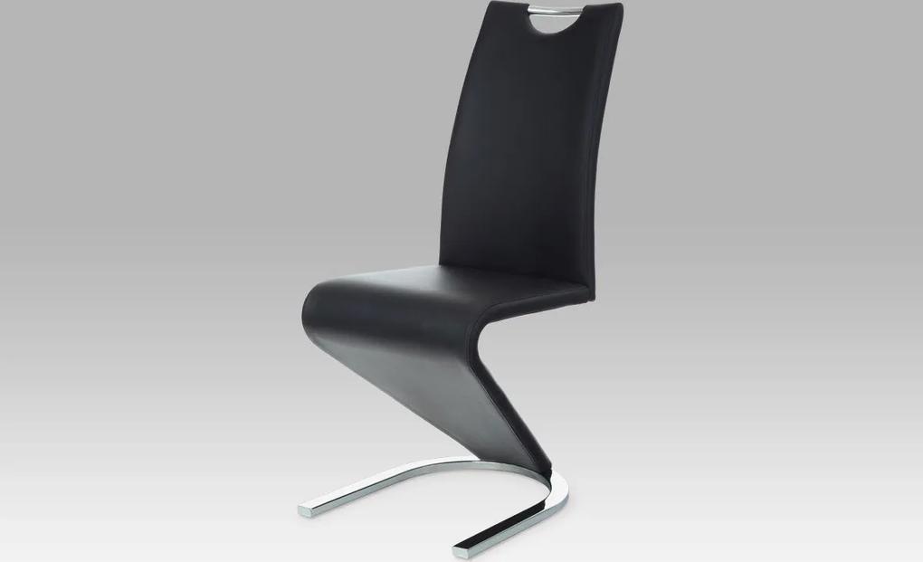 Autronic Jídelní židle koženka černá / chrom HC-790 BK