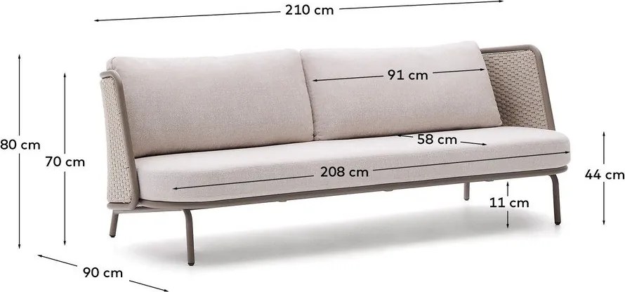 Béžová/taupe čalouněná zahradní pohovka Sedalis – Kave Home