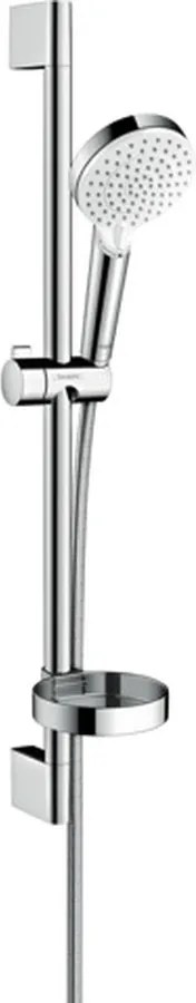 Hansgrohe Crometta, sprchová sada Vario se sprchovou tyčí 65 cm a miskou na mýdlo, bílá/chromová, HAN-26553400