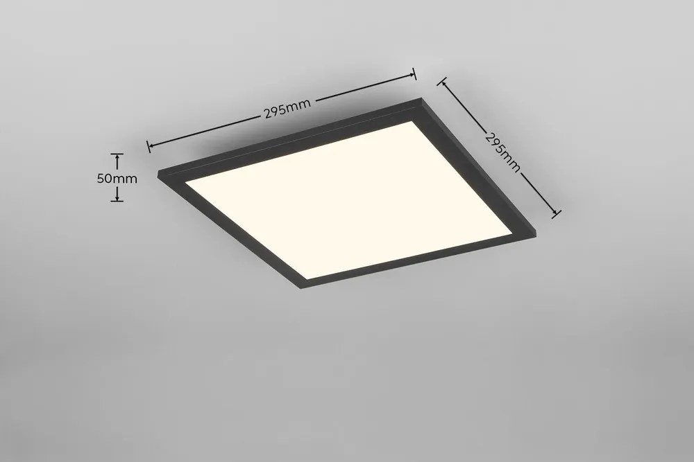 Černé LED stropní svítidlo 29.5x29.5 cm Beta – Reality