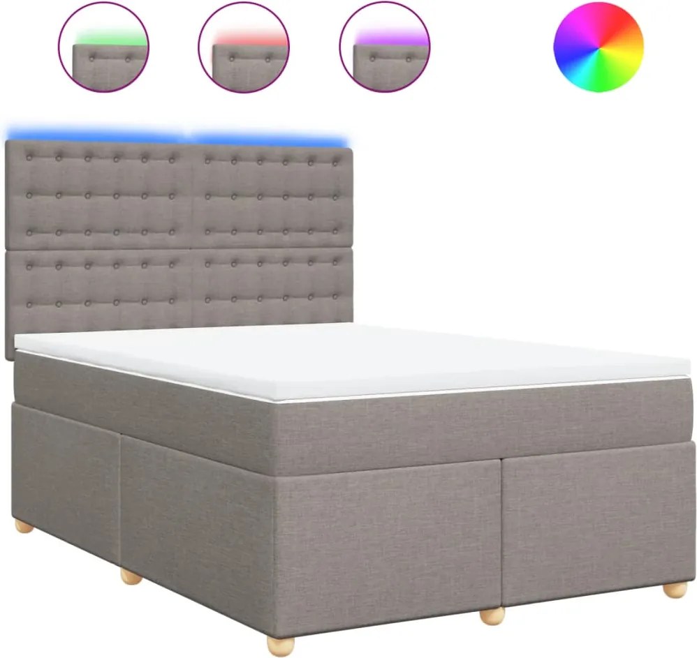Box spring postel s matrací taupe 160x200 cm textil 3293649