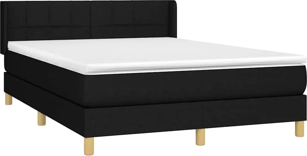 Box spring postel s matrací černá 140 x 190 cm textil 3130267
