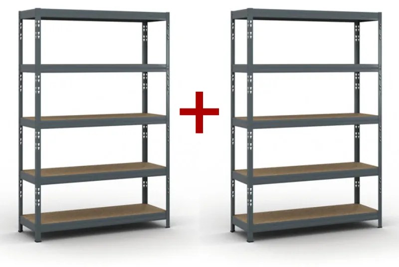 Policový regál 1+1 ZDARMA, 1786x1200x400 mm, nosnost 280kg