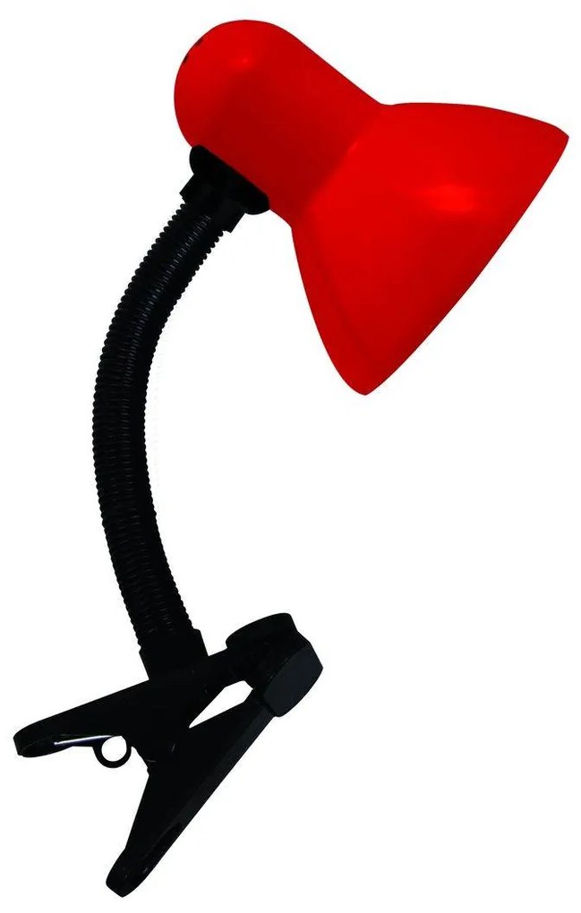 Stolní flexibilní lampa s klipem TOLA, 1xE27, 40W, červená S.t.r. TOLA 02854