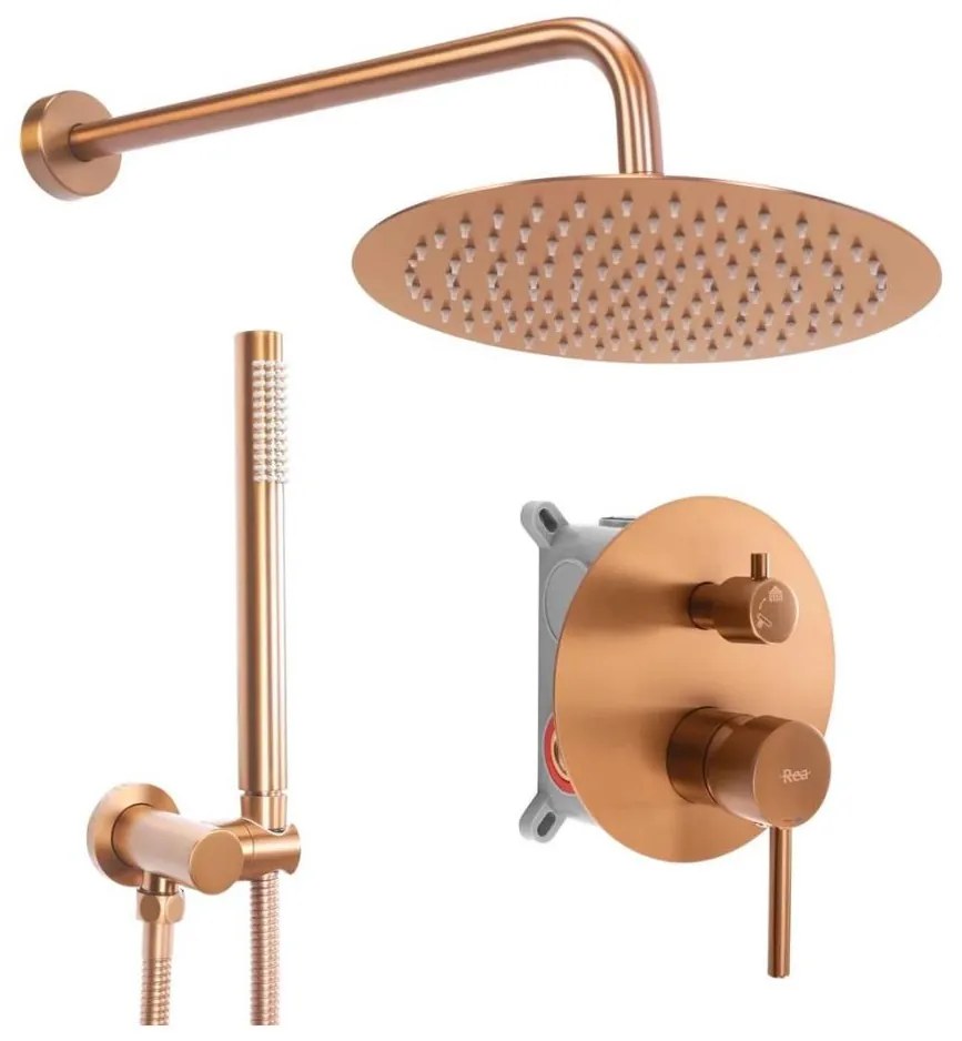 REA-P8809 - Sprchová sada s podomítkovou baterií LUNGO kartáčovaná měď REA-P8809
