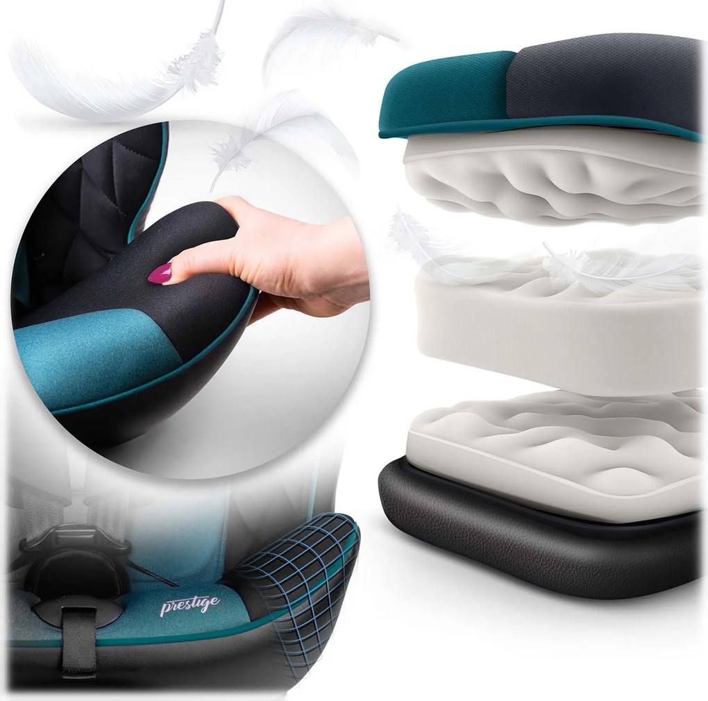 Dětská autosedačka Nukido Prestige Line černá-modrá 0-36 kg ISOFIX