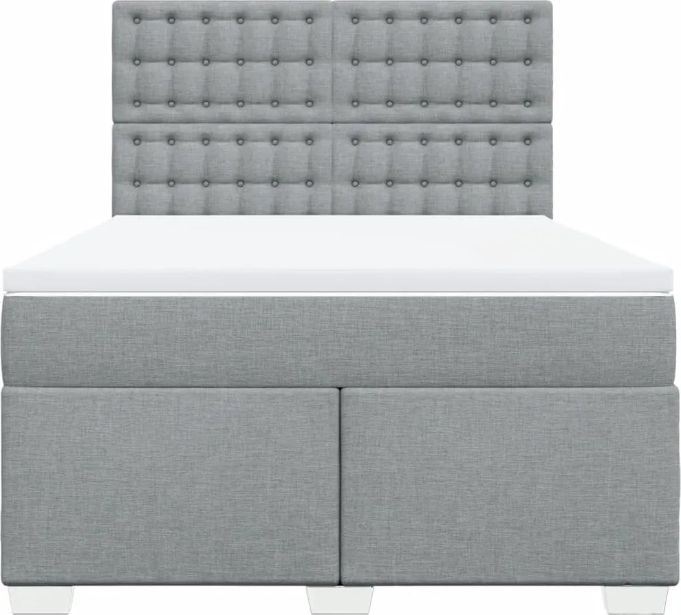 Box spring postel s matrací světle šedá 140 x 200 cm textil 3290525