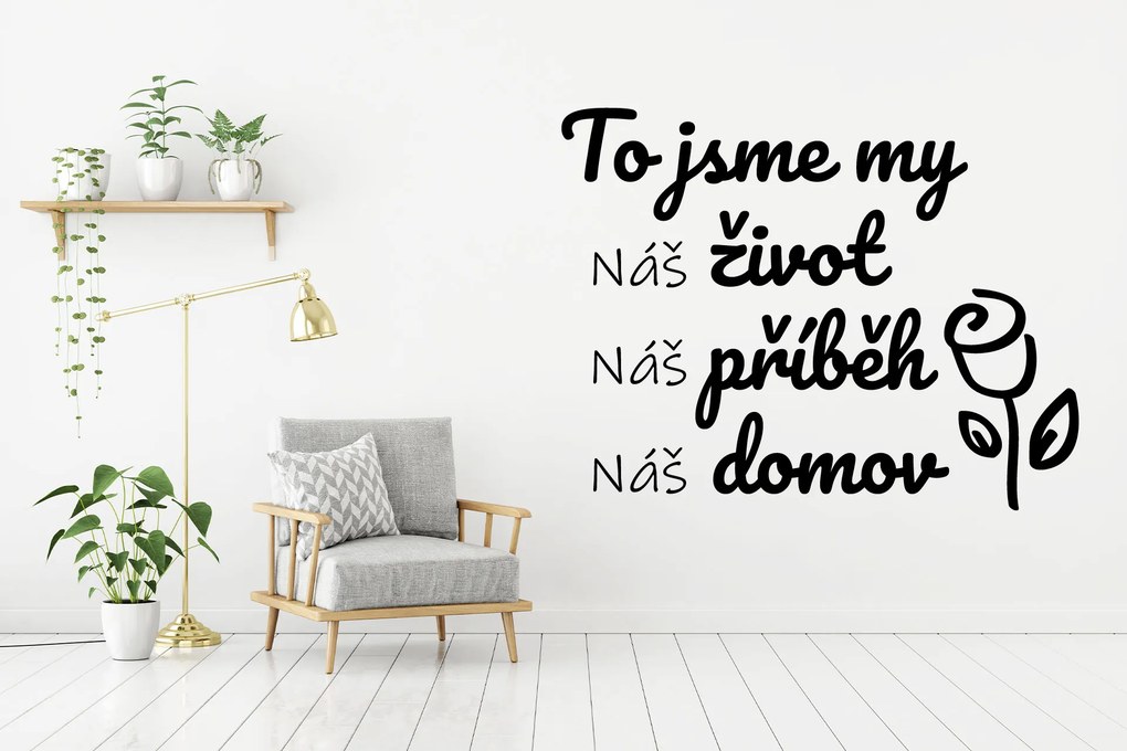 Samolepka na zeď To jsme my Barevná varianta: Černá, Velikost (šířka x výška): 50x39cm