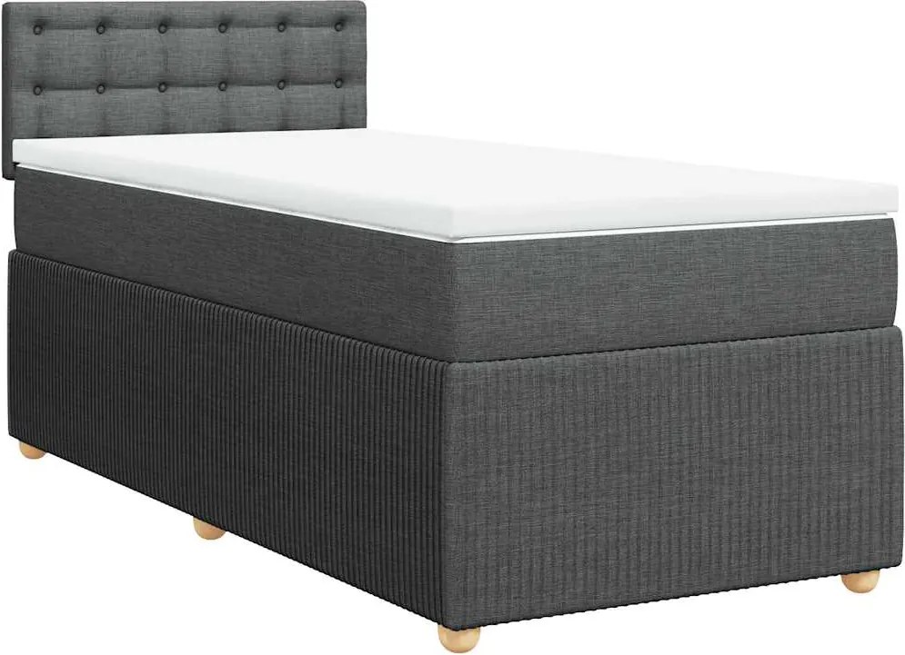 Box spring postel s matrací tmavě šedá 90x190 cm textil 3289626