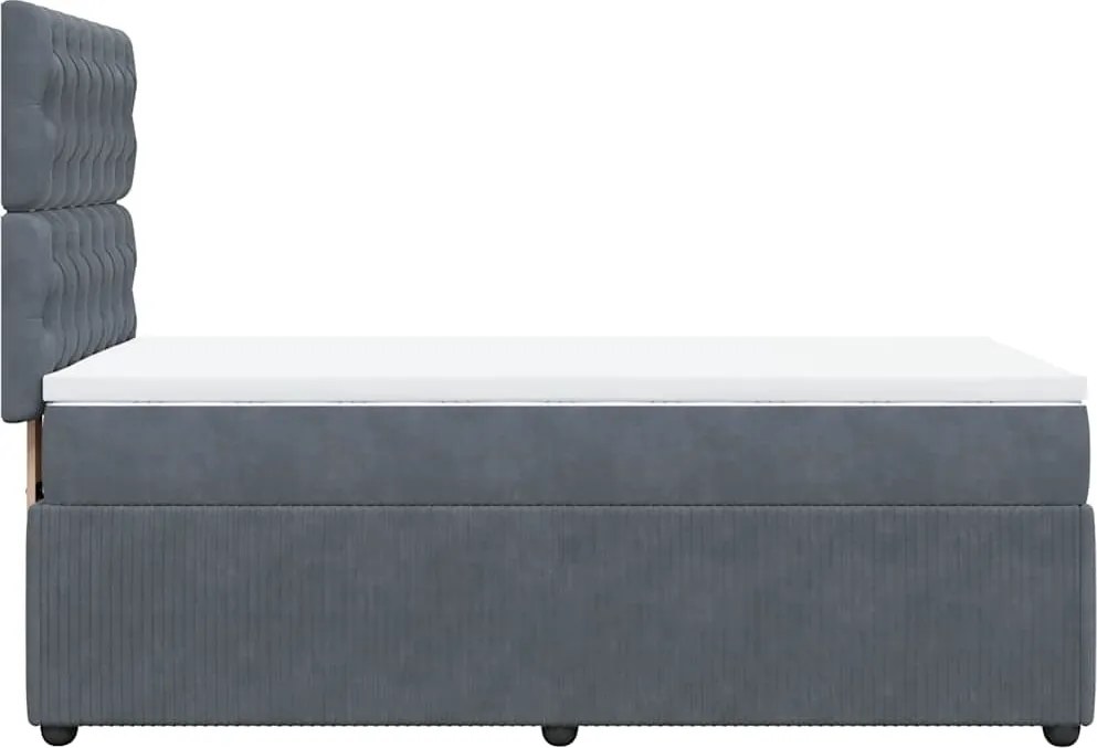 Box spring postel s matrací tmavě šedá 80 x 200 cm samet 3294497