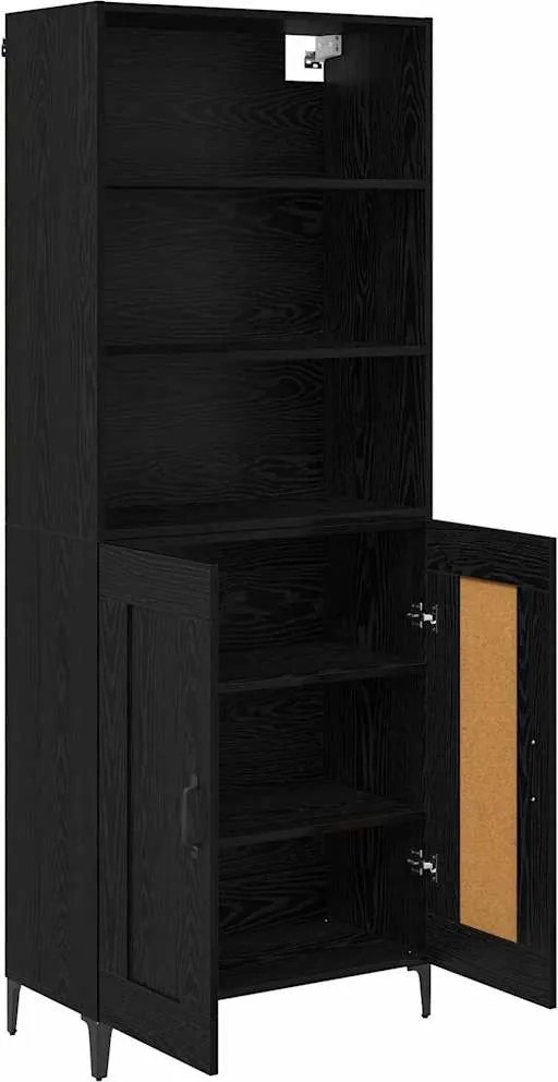Vysoký bufet 2 ks Černý dub 69,5 x 34 x 180 cm Kompozitní dřevo 3403591