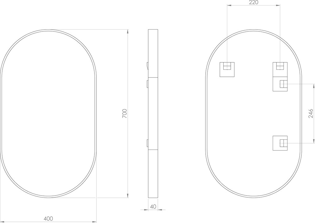 Sapho AVONA oválné zrcadlo v rámu 40 x 70 cm zlatá mat AV400G
