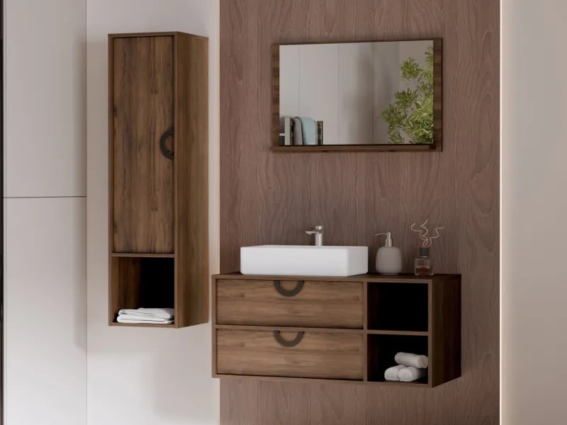 Koupelnový nábytek Gewiro, Barva: ořech warmia, Sifon k umyvadlu: ne, Umyvadlo: ne, Baterie: Economico BYU 020M