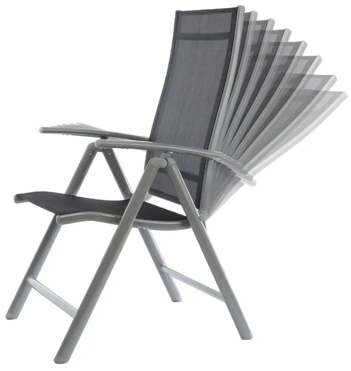 Zahradní sestava Orsino - 4 židle, černá / šedá