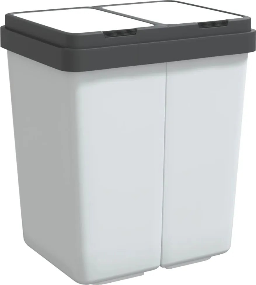 Dvojitý odpadkový koš bílý 2 x 25 l 154981