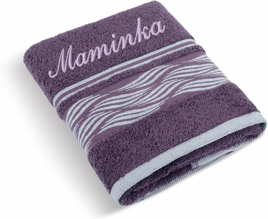 Bellatex Froté ručník 50x100 Vlnka 72/120 s výšivkou Maminka