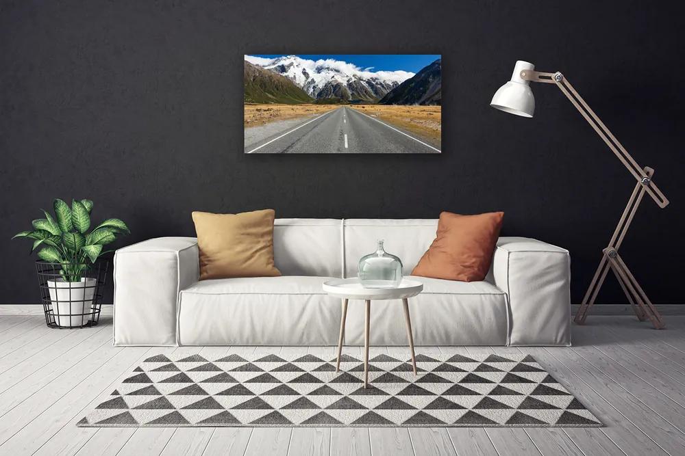 Obraz na plátně Cesta Hory Sníh Krajina 120x60 cm