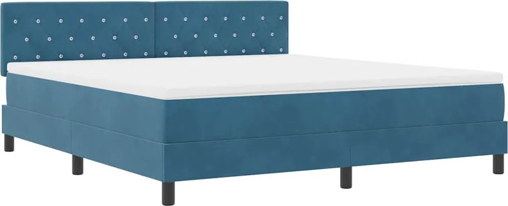 Postel s boxspringem s matrací Tmavě modrá 180 x 200 cm samet 3339126