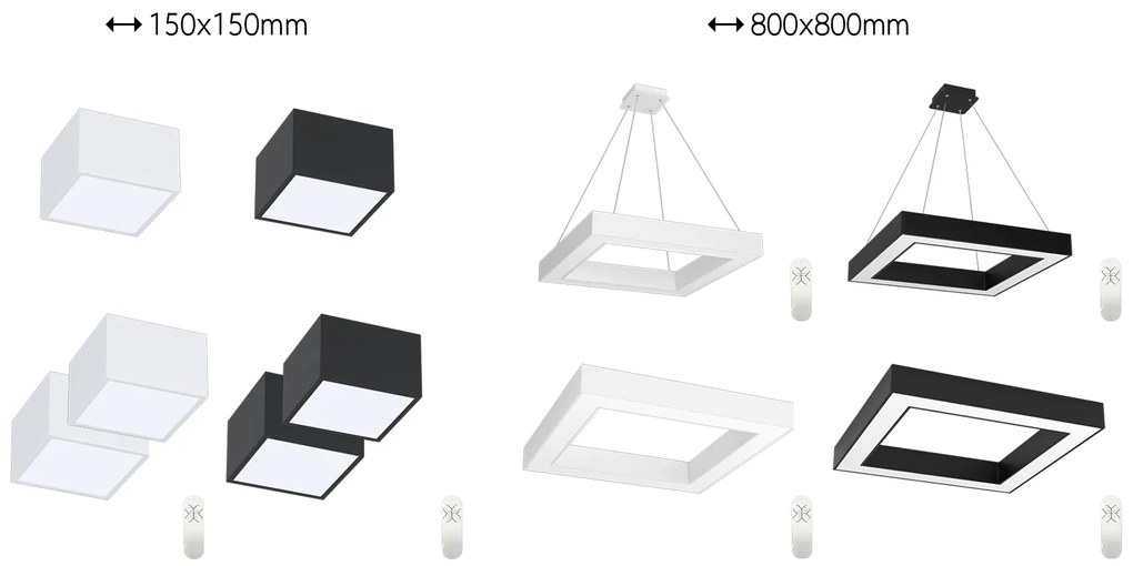 Immax NEO CANTO Smart stropní svítidlo 15x15cm 12W černé Zigbee 3.0