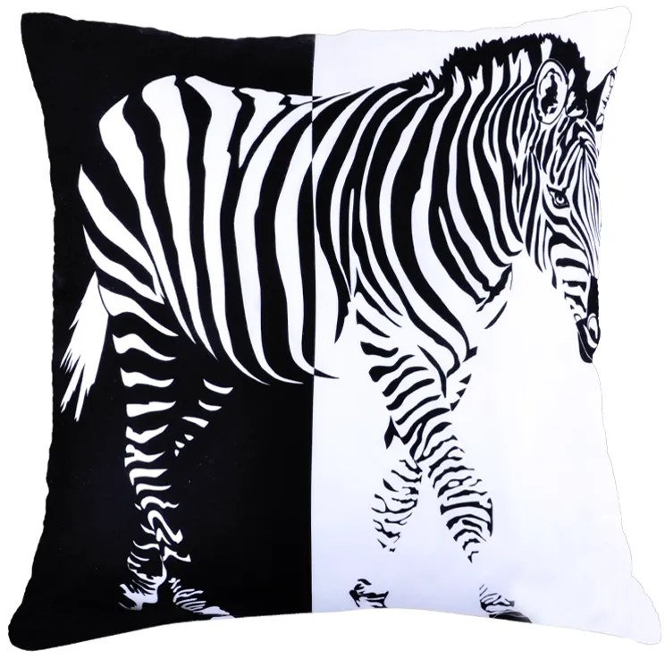 Polštář ZEBRA MyBestHome 40x40cm fototisk 3D motiv zebra Varianta: Povlak na polštář, 40x40 cm