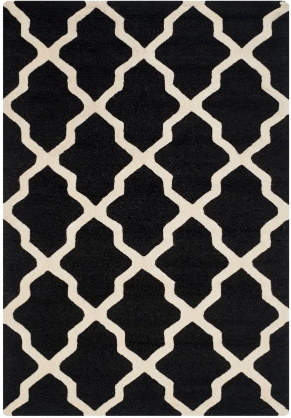 Černý vlněný koberec Safavieh Ava, 121 x 182 cm