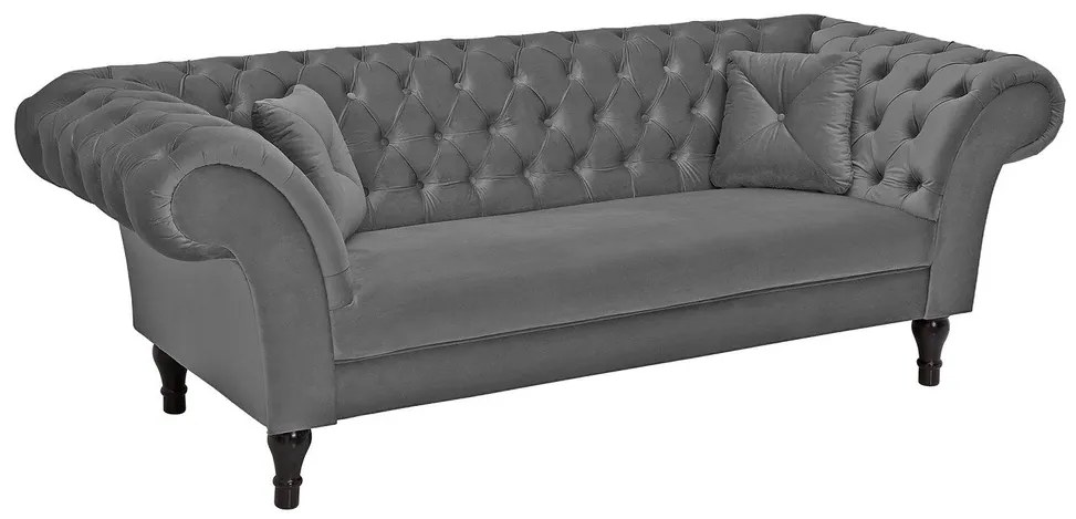 Designová sedačka Rubby Chesterfield II 225 cm stříbrno-šedá
