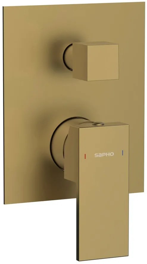 Sapho CUBEMIX podomítková sprchová baterie 2 výstupy zlato mat CM042GB