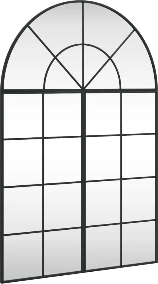 Nástěnné zrcadlo černé 80 x 120 cm oblouk železo 3200608