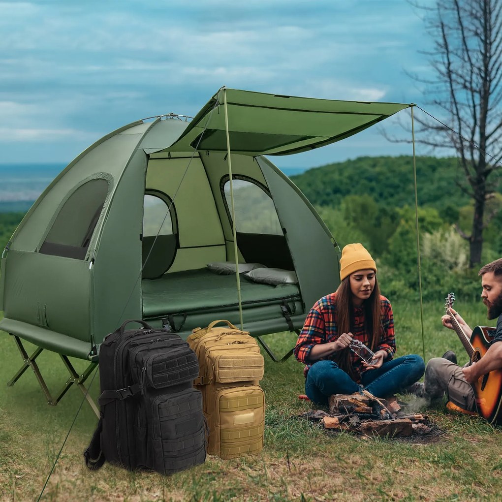 Costway 5 v 1 Camping Stan Camp Bed for 2 People Nafukovací matrace Polštář