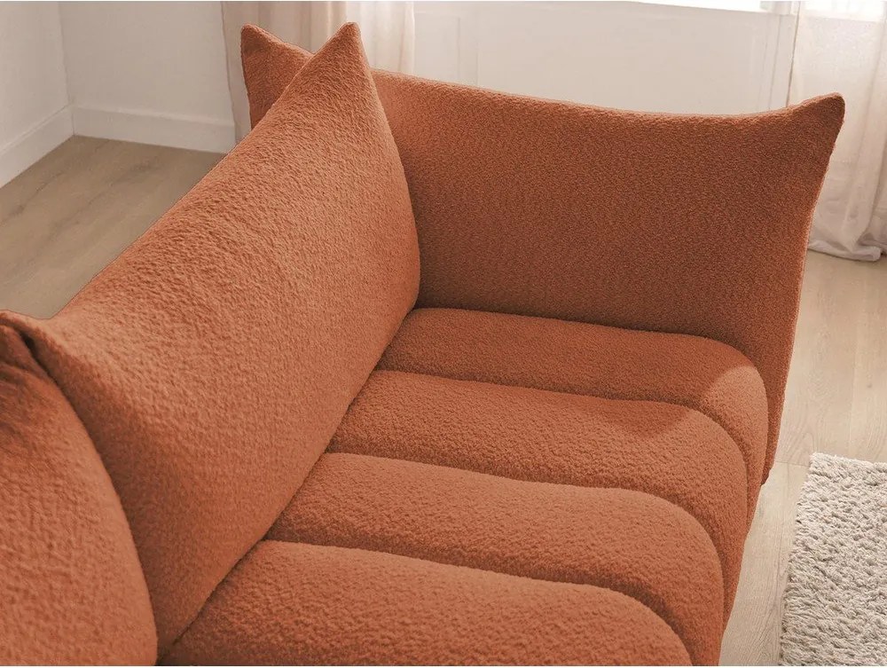 Oranžová pohovka z textilie bouclé 234 cm Azra – Bobochic Paris