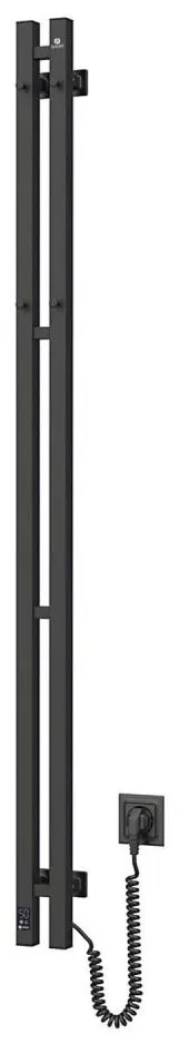 Navin Elektrický sušák na ručníky s term. SILOUETTE 200W/230V 150,6cm IP44 černá pravá 12-234053-0915