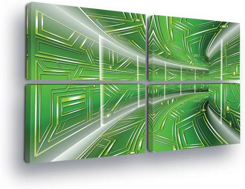 GLIX Obraz na plátně - Zelený Tunel 4 x 60x40 cm