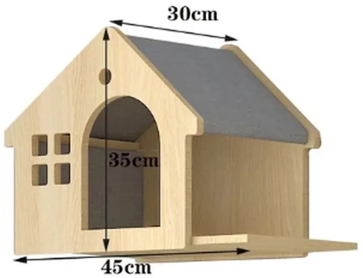 Designový a velmi kvalitní nástěnný nábytek pro kočky z masivu Varianta: Cattery 5