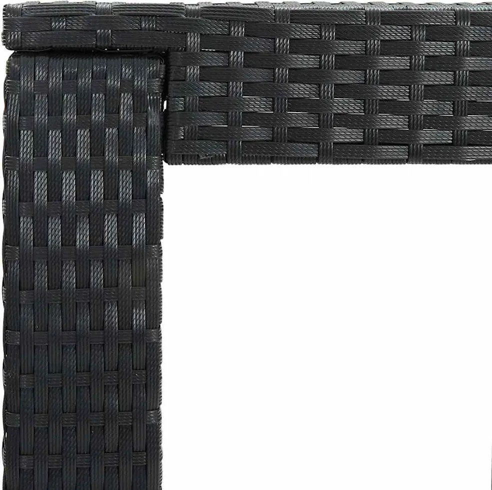 3dílný zahradní barový set s poduškami polyratan černý 3064775