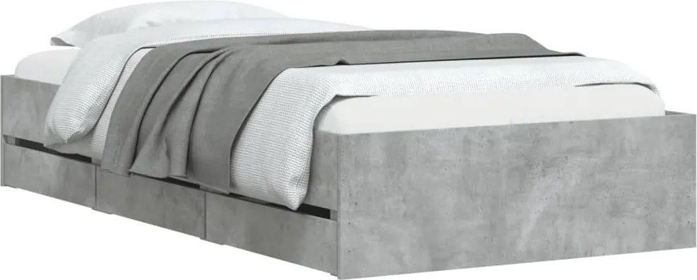 Rám postele se zásuvkami betonově šedý 90 x 200 cm kompozit 3207297