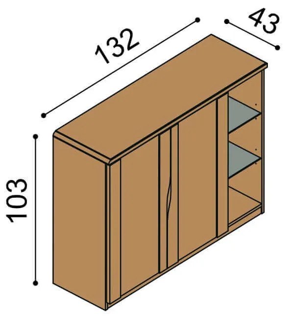 Komoda JELÍNEK ELEN H25DD5N Materiál: Dub, Moření: Walnut