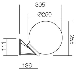 Redo 9873 - Venkovní nástěnné svítidlo SFERA 1xE27/42W/230V IP44 bílá