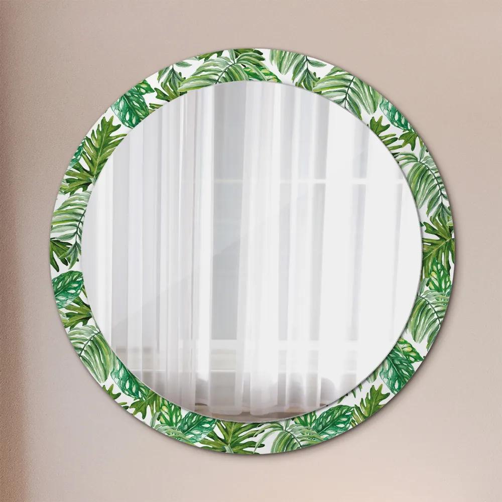 Kulaté dekorativní zrcadlo Džungle odchází fi 90 cm
