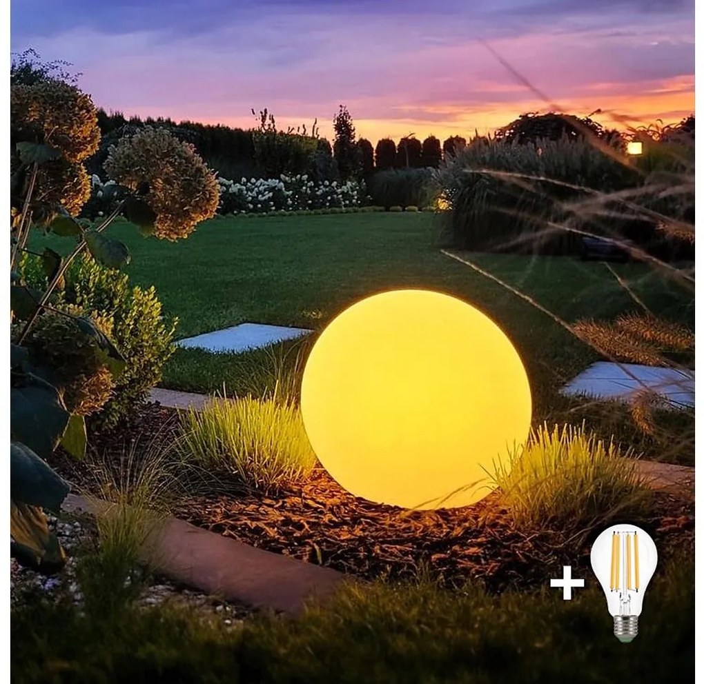 LED Venkovní lampa GLOBO 1xE27/9W/230V pr. 40 cm IP44